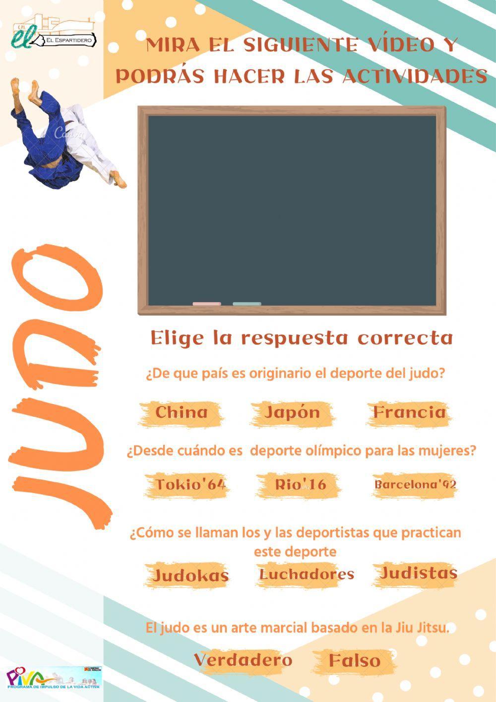 Reto judo juegos olímpicos worksheet | Live Worksheets