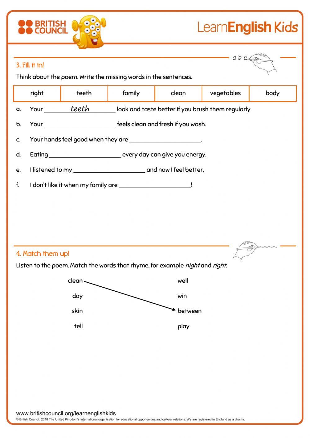 Being healthy worksheet | Live Worksheets