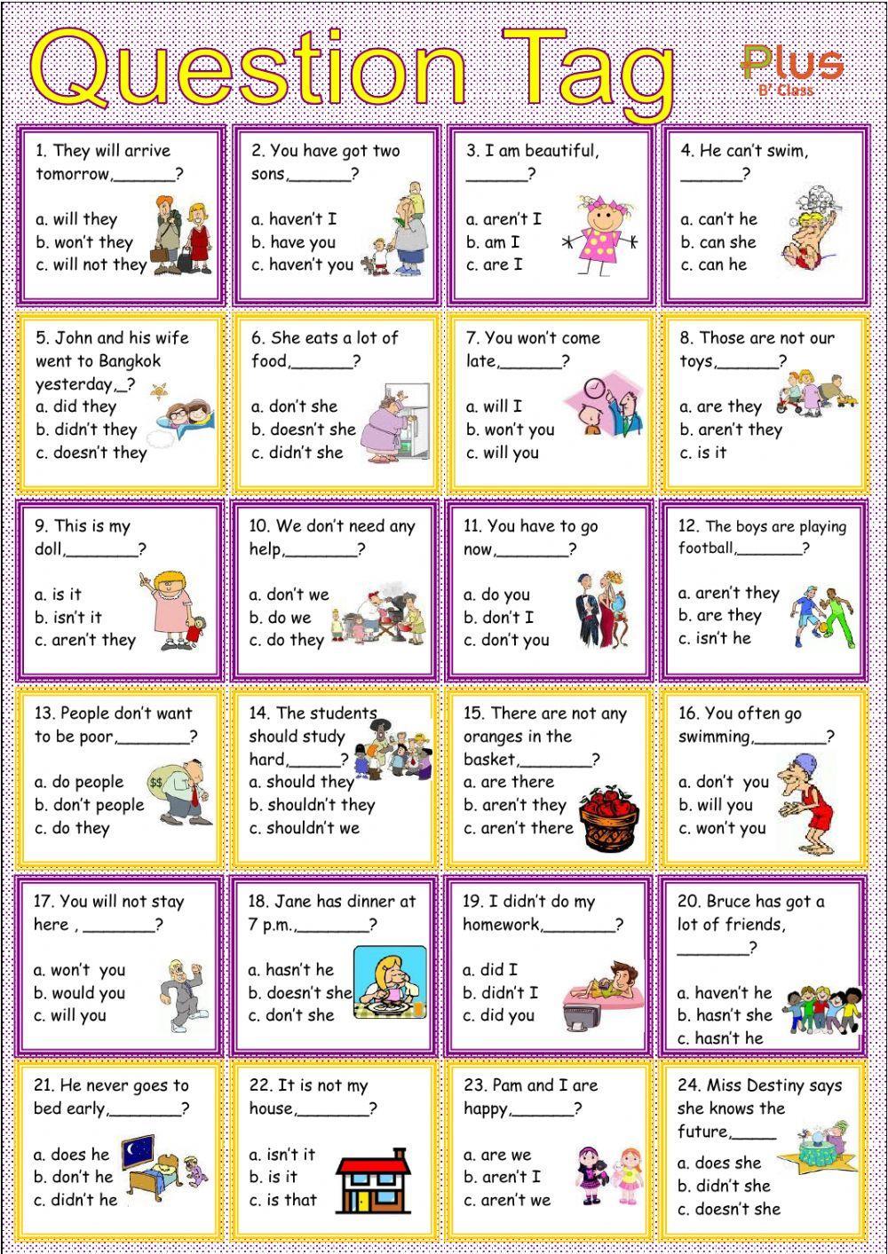 question tags | Free Interactive Worksheets | 7655781