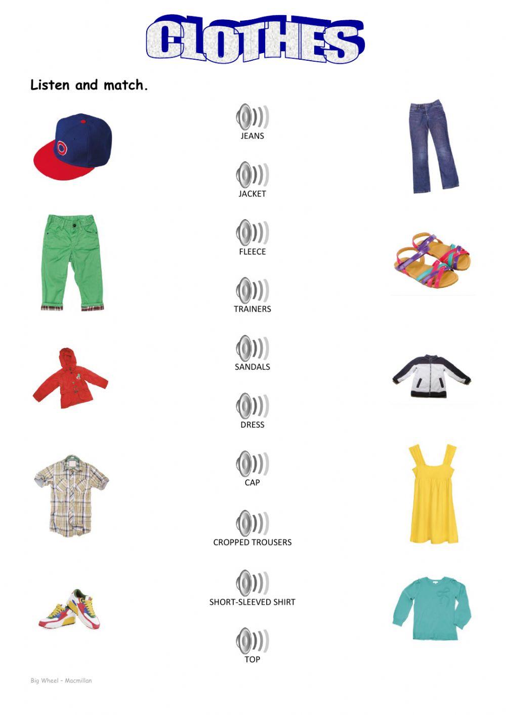 Ficha 2 Clothes worksheet | Live Worksheets