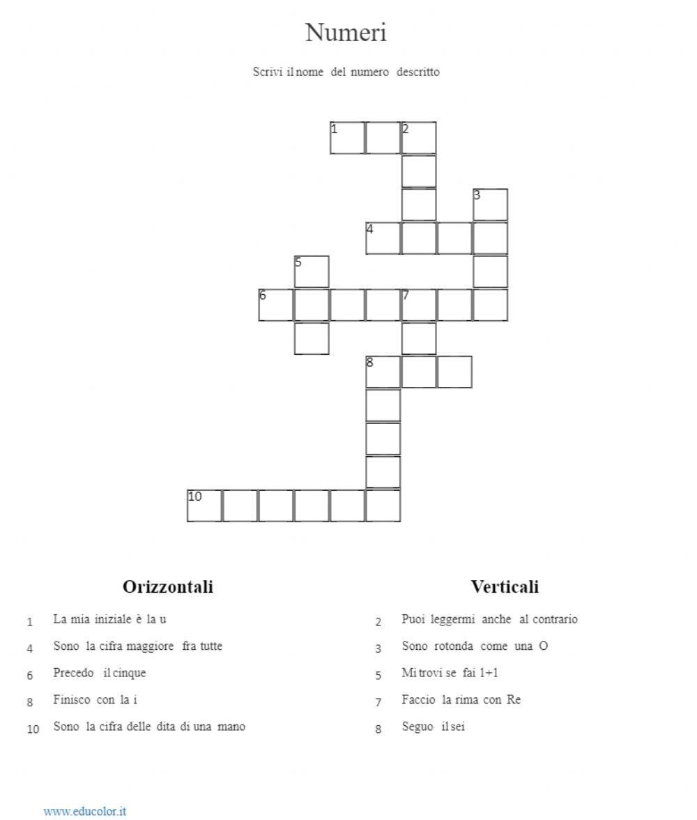 Scrivi i numeri activity | Live Worksheets