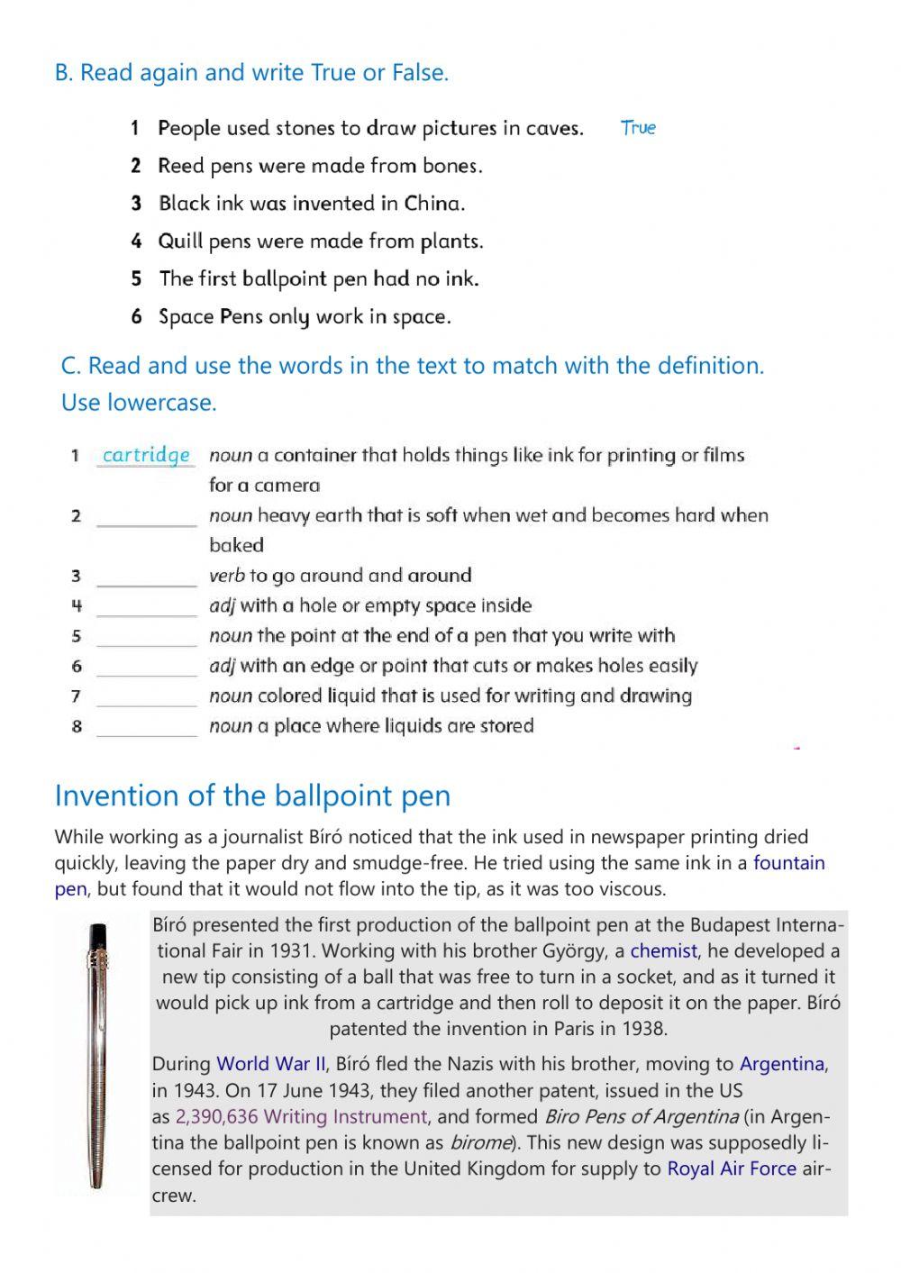 Live Worksheets PASSIVE READING INVENTIONS online exercise for | Live ...