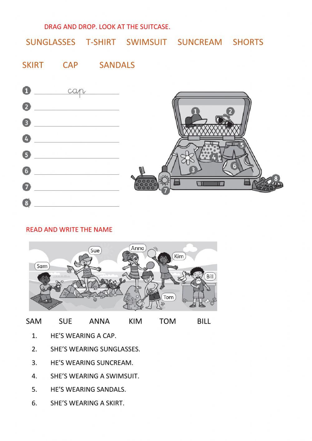 Clothes and wearing worksheet | Live Worksheets