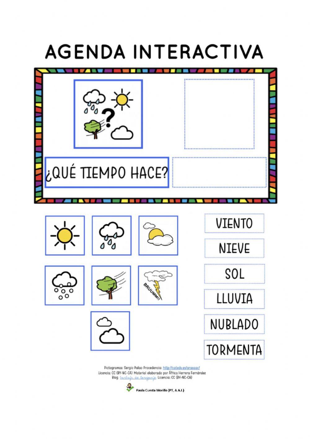 Agenda visual interactiva interactive worksheet | Live Worksheets