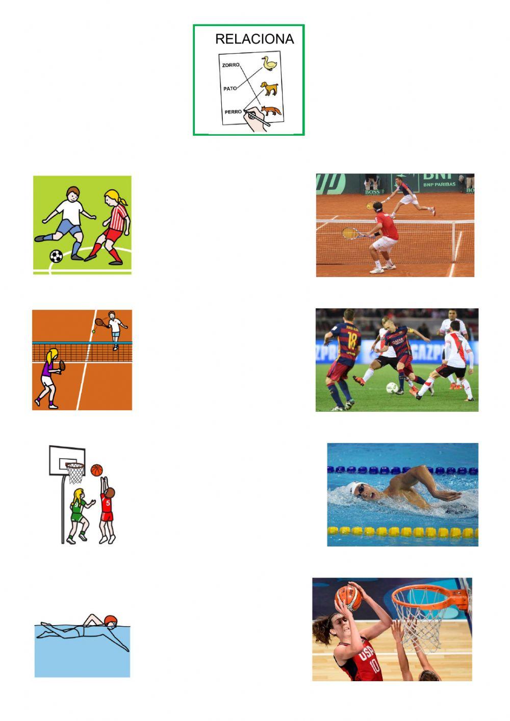 Relaciona els esports worksheet | Live Worksheets
