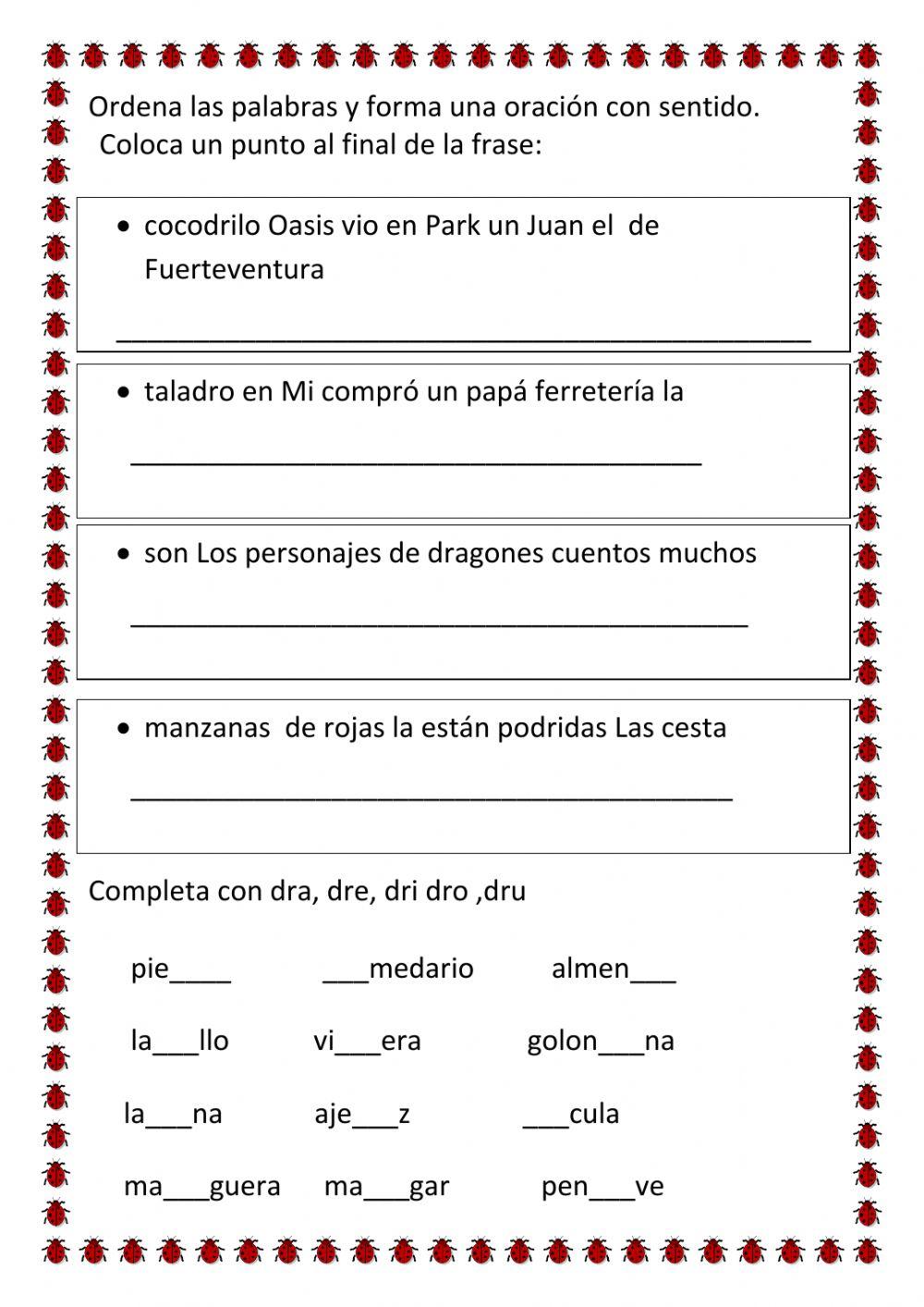 PALABRAS CON DR online exercise for | Live Worksheets