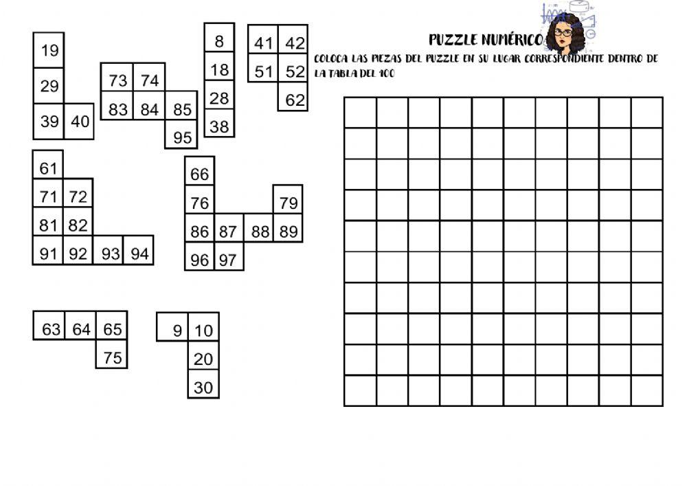 Puzzle numérico worksheet | Live Worksheets