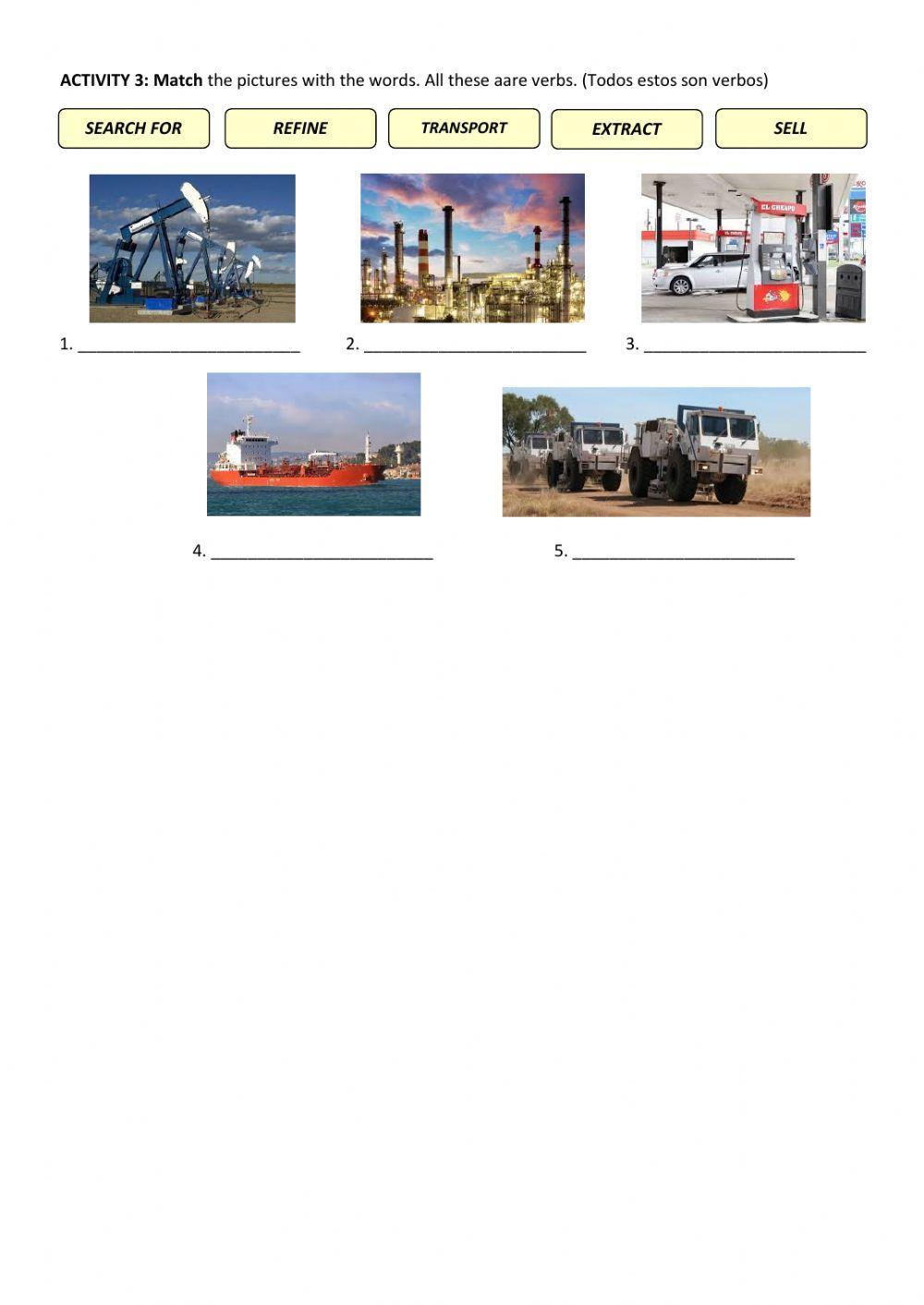 Oil industry | Free Interactive Worksheets | 220494