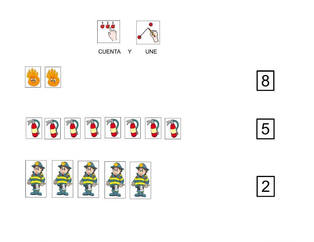 Contar y unir | Free Interactive Worksheets | 220646