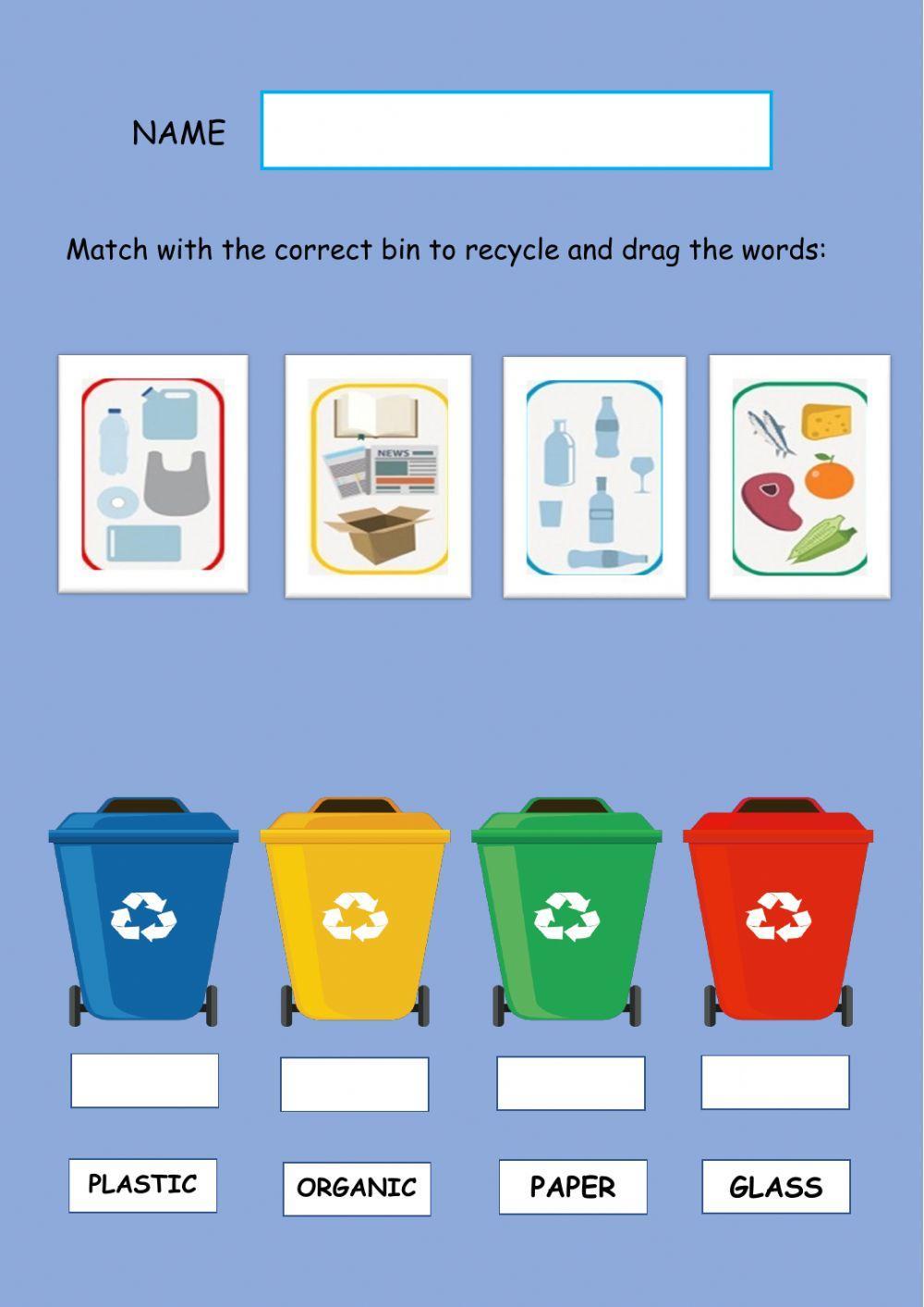 Reclycle bins 2324 | sandragomezalia | Live Worksheets