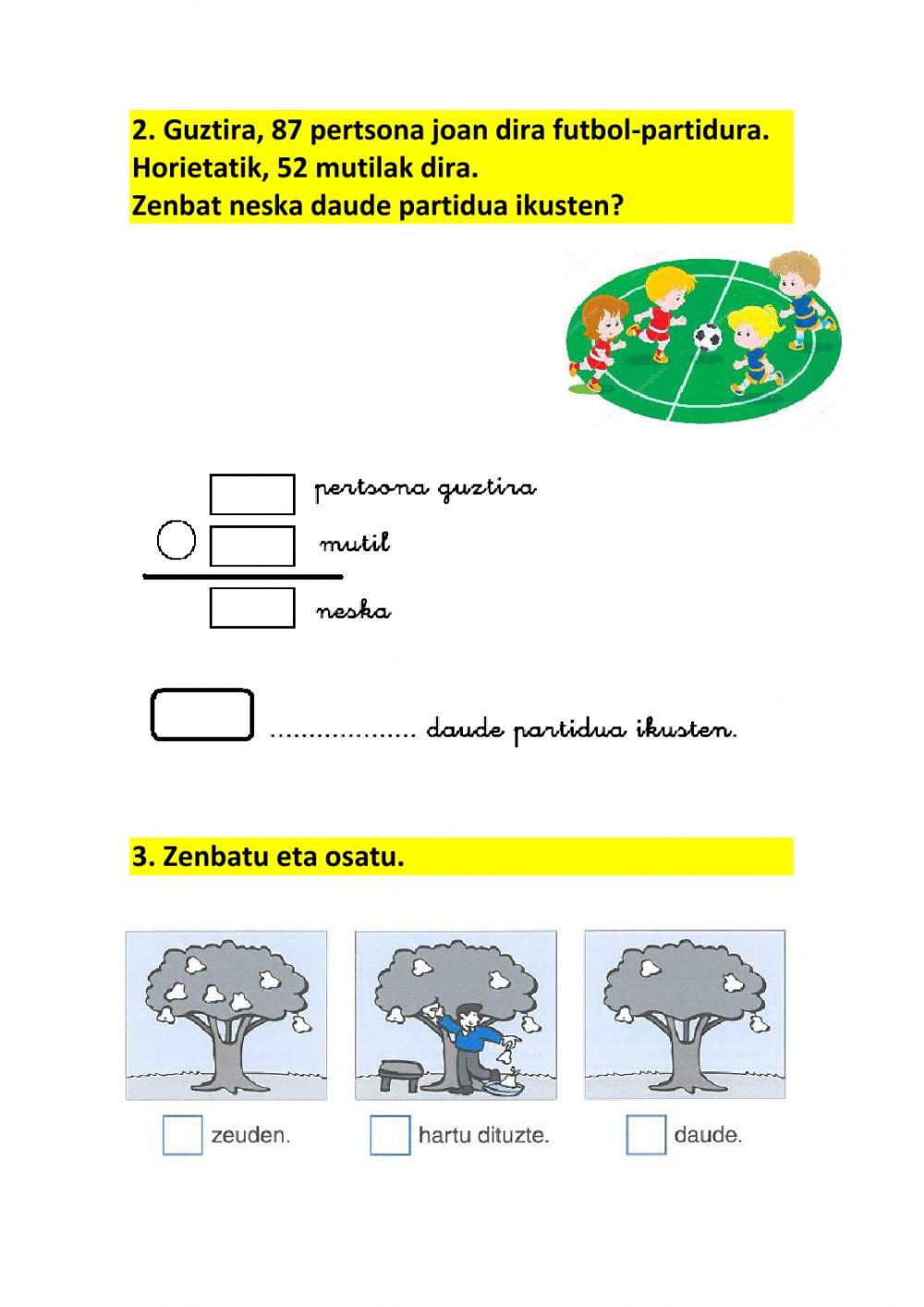 Problemak ebatz… | Free Interactive Worksheets | 221028