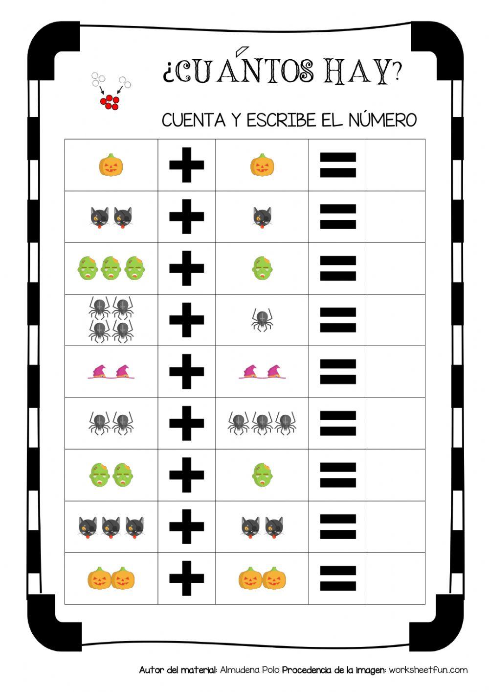 Sumas con apoyo… | Free Interactive Worksheets | 221094