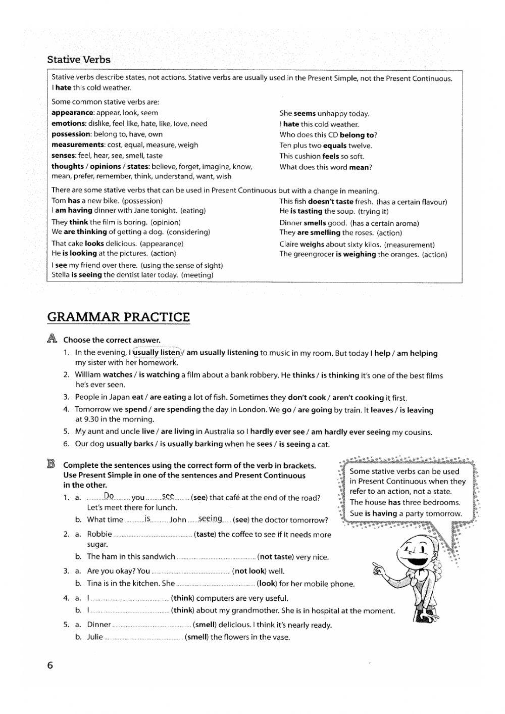 Simple Present&Cont,Stative worksheet | Live Worksheets