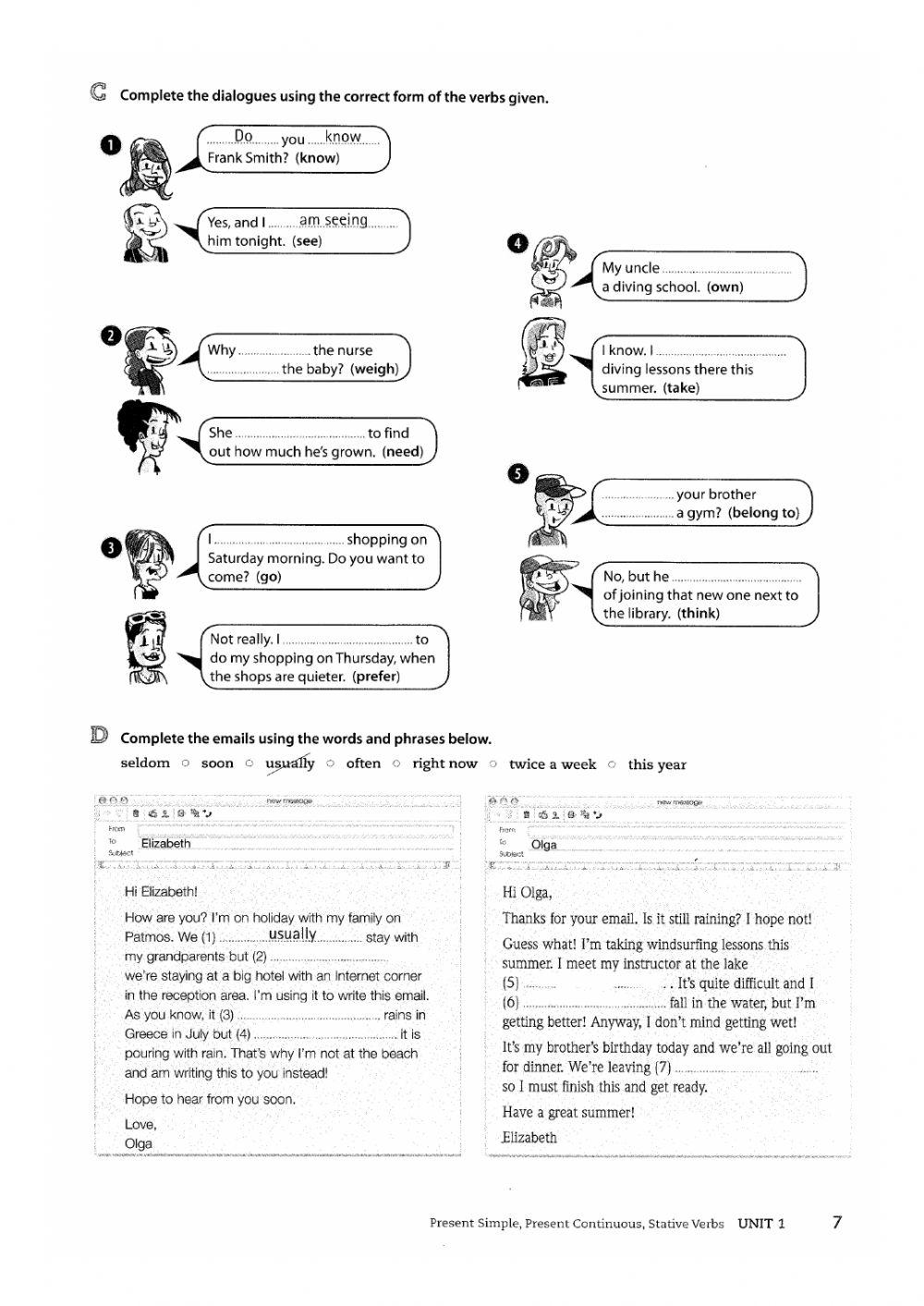 Simple Present&Cont,Stative worksheet | Live Worksheets