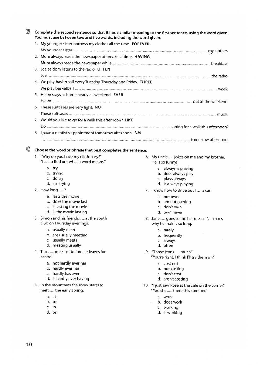 Simple Present&Cont,Stative worksheet | Live Worksheets