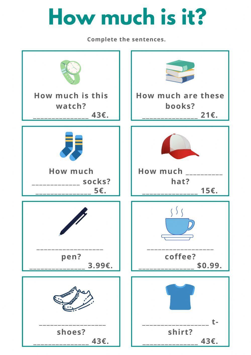 How much is it? | Free Interactive Worksheets | 221188