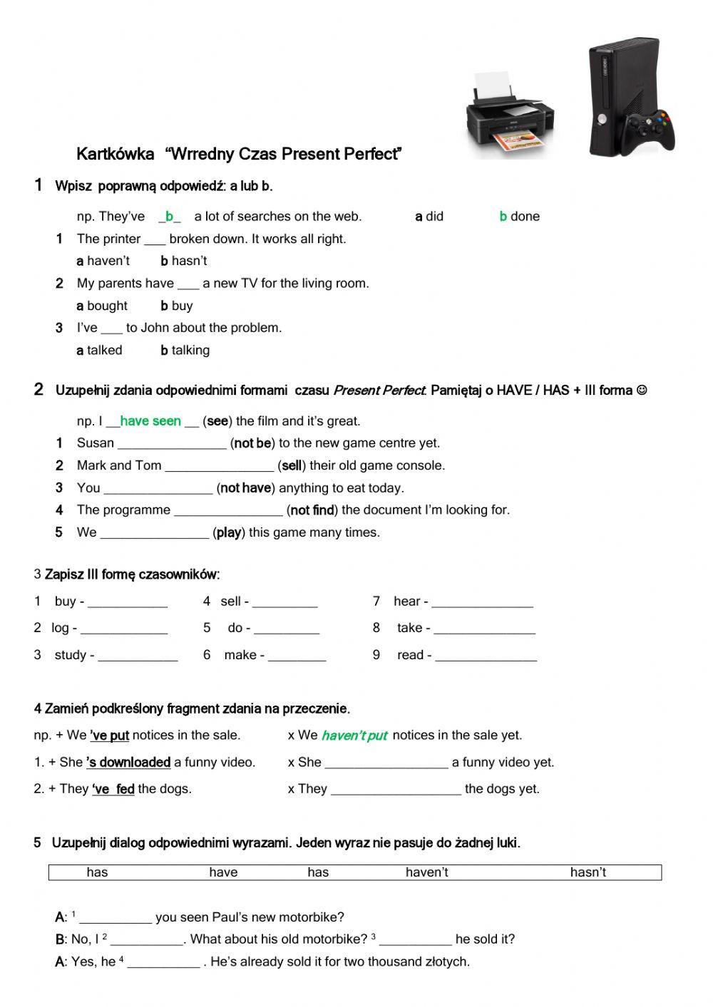 Present Perfect Wrredny Czas Brainy 6 unit 7 online exercise for | Live ...