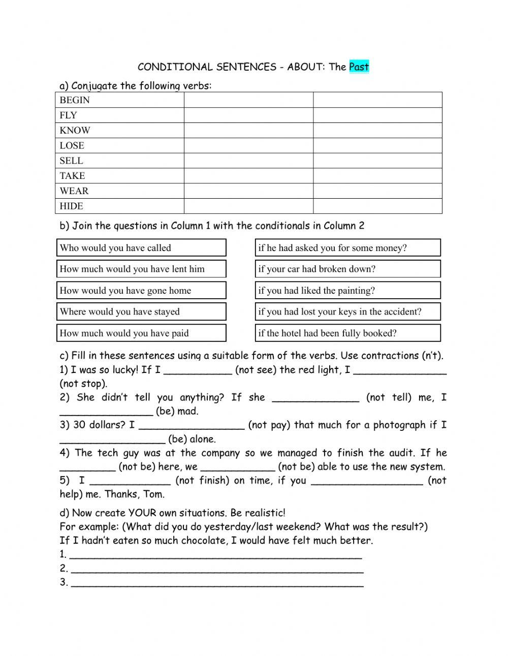 Conditionals - … | Free Interactive Worksheets | 221818