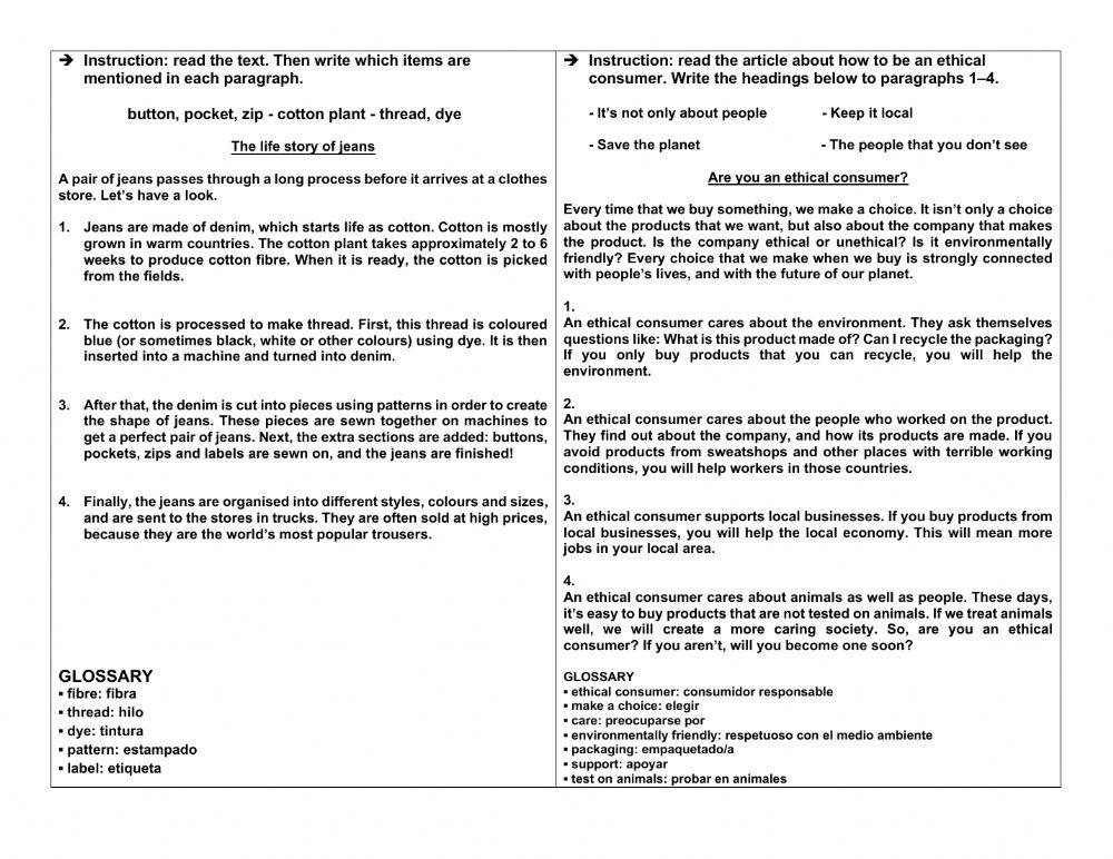 Focus on Reading Comprehension N°8(1) worksheet | Live Worksheets