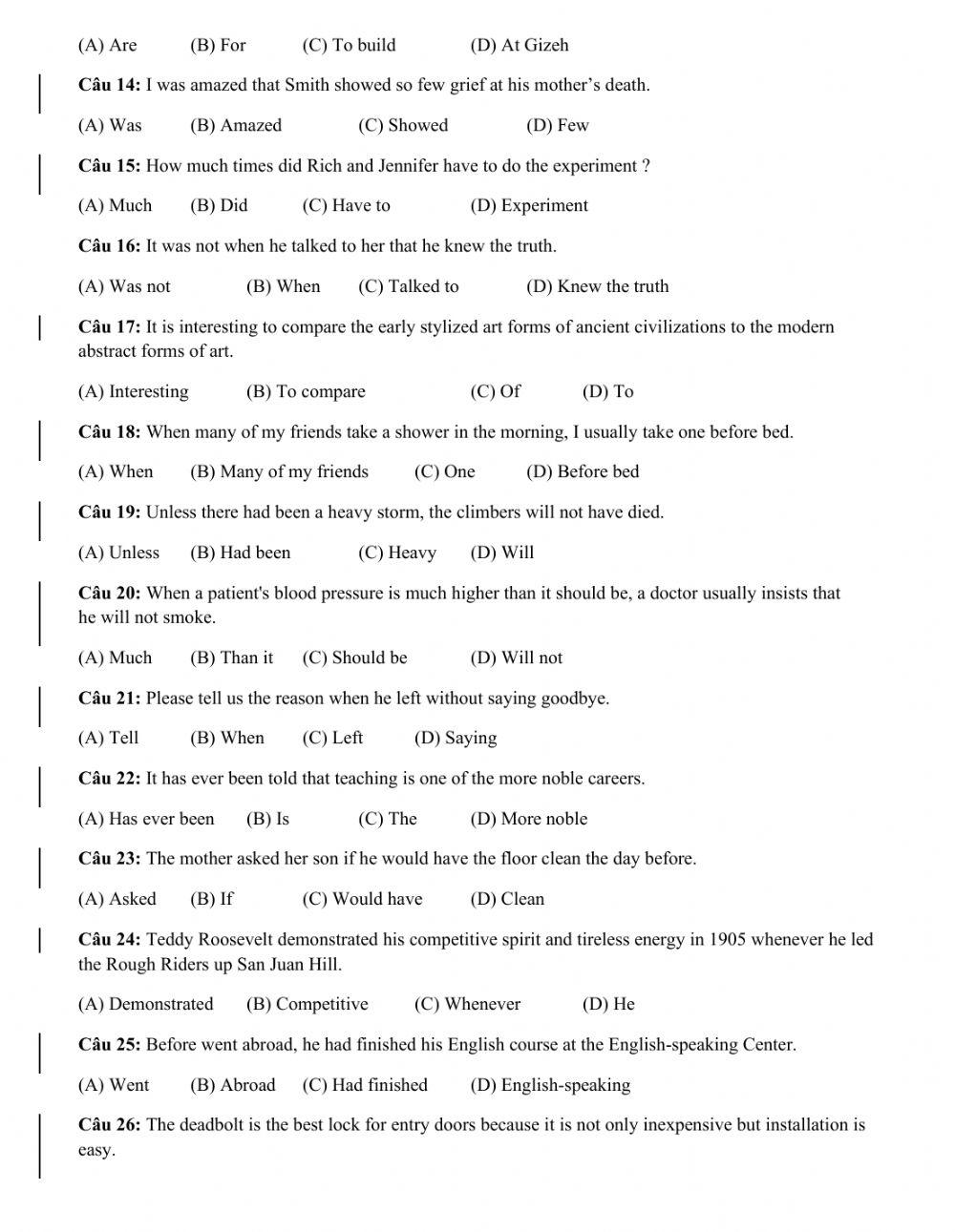 Error Identification Interactive Activity Live Worksheets