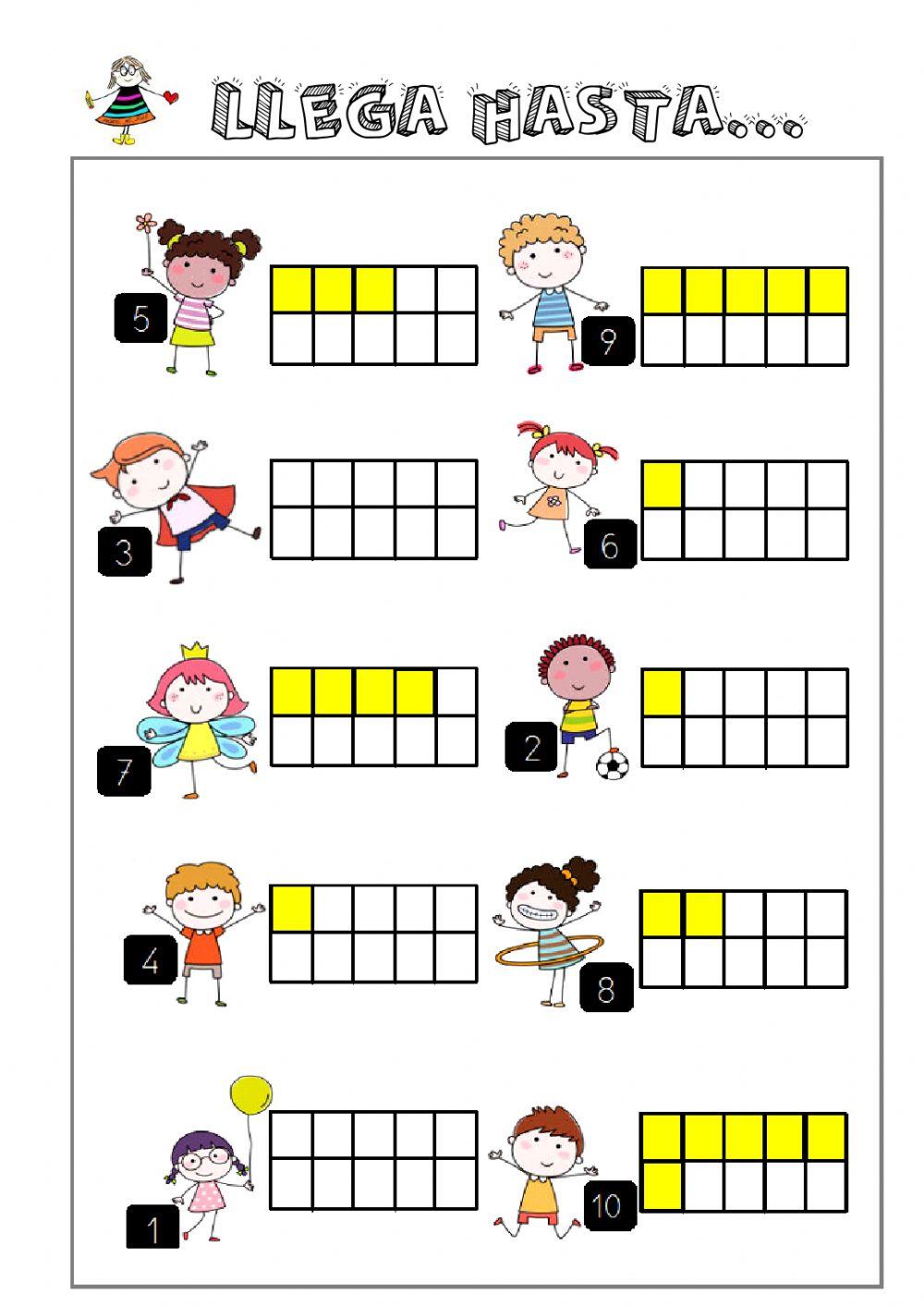Llega hasta... worksheet | Live Worksheets