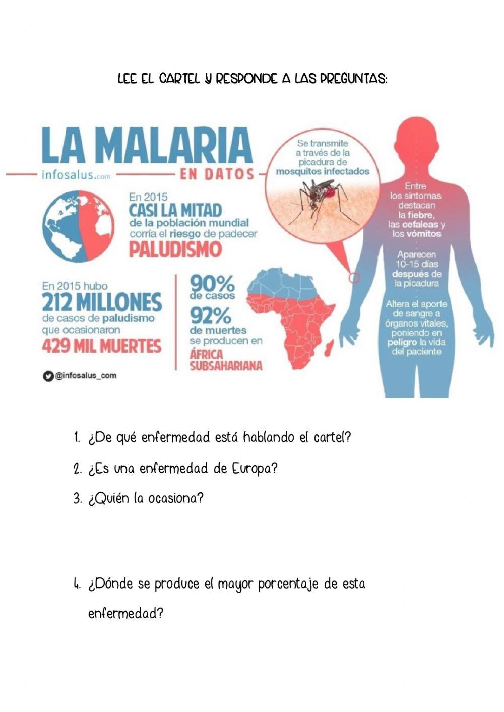 Malaria worksheet | Live Worksheets