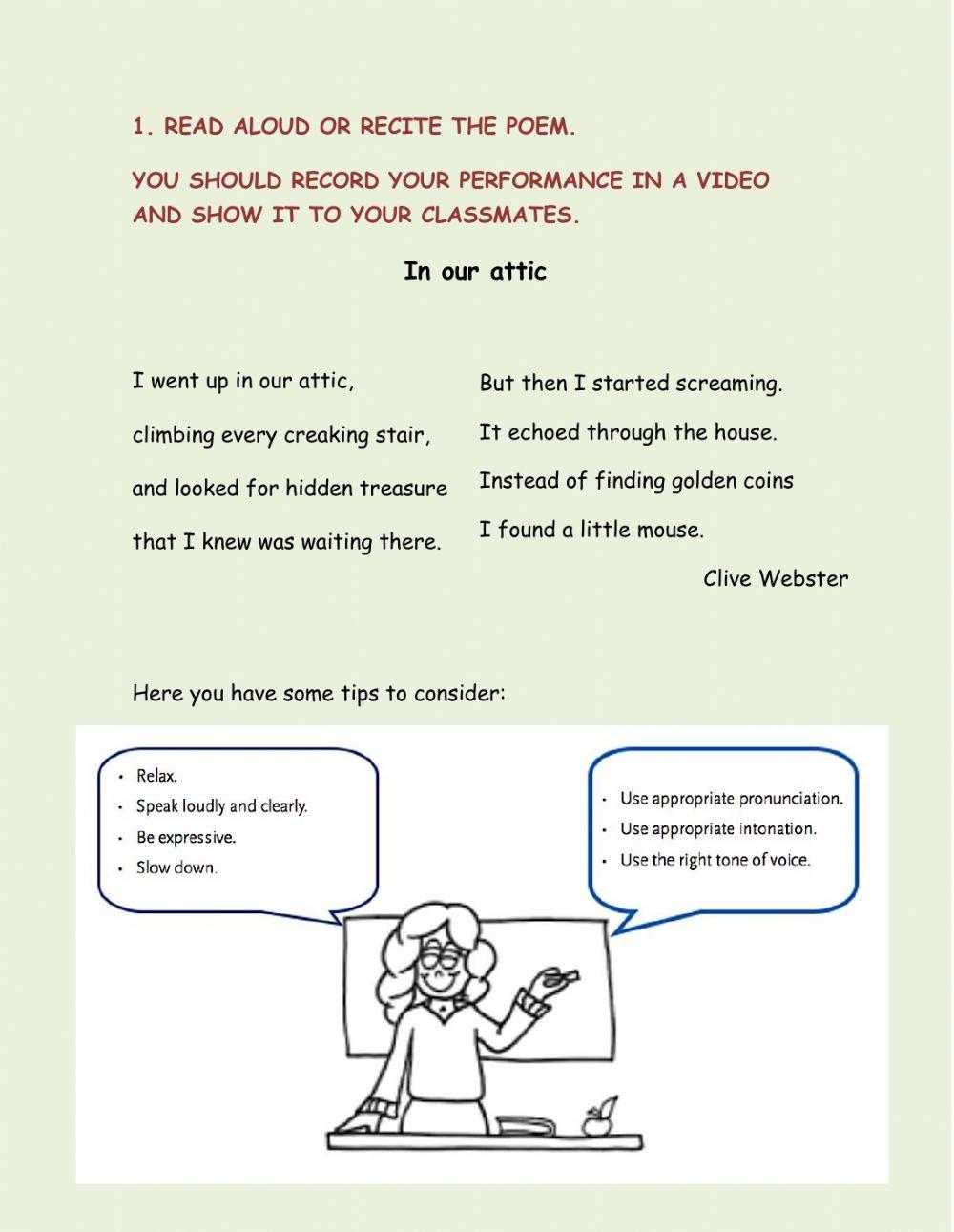 223708 | Poem, In our attic | Mayte73 | LiveWorksheets