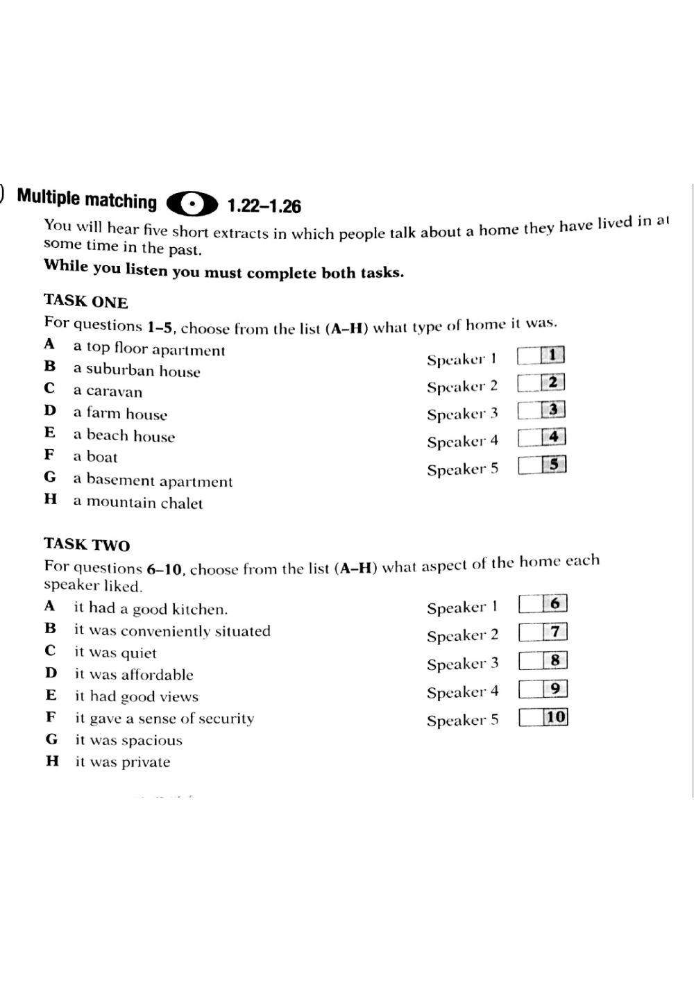 LISTENING ACTIVITY CAE Part 4 READY HOUSE AND HOME online exercise for ...
