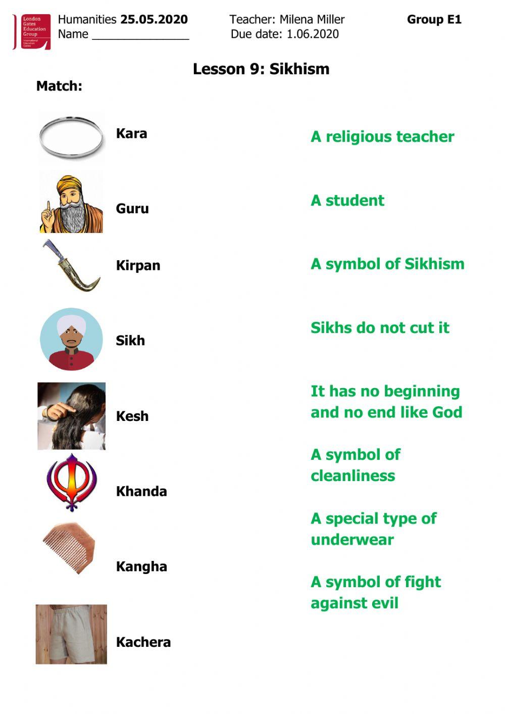 Sikhism 223908 | MilenaMiller | LiveWorksheets