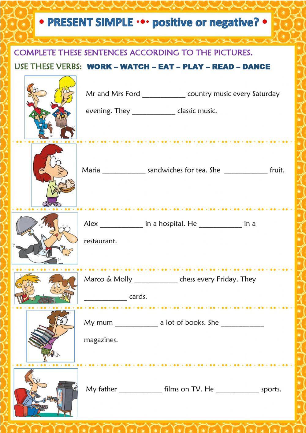 Present simple 4 activity | Live Worksheets