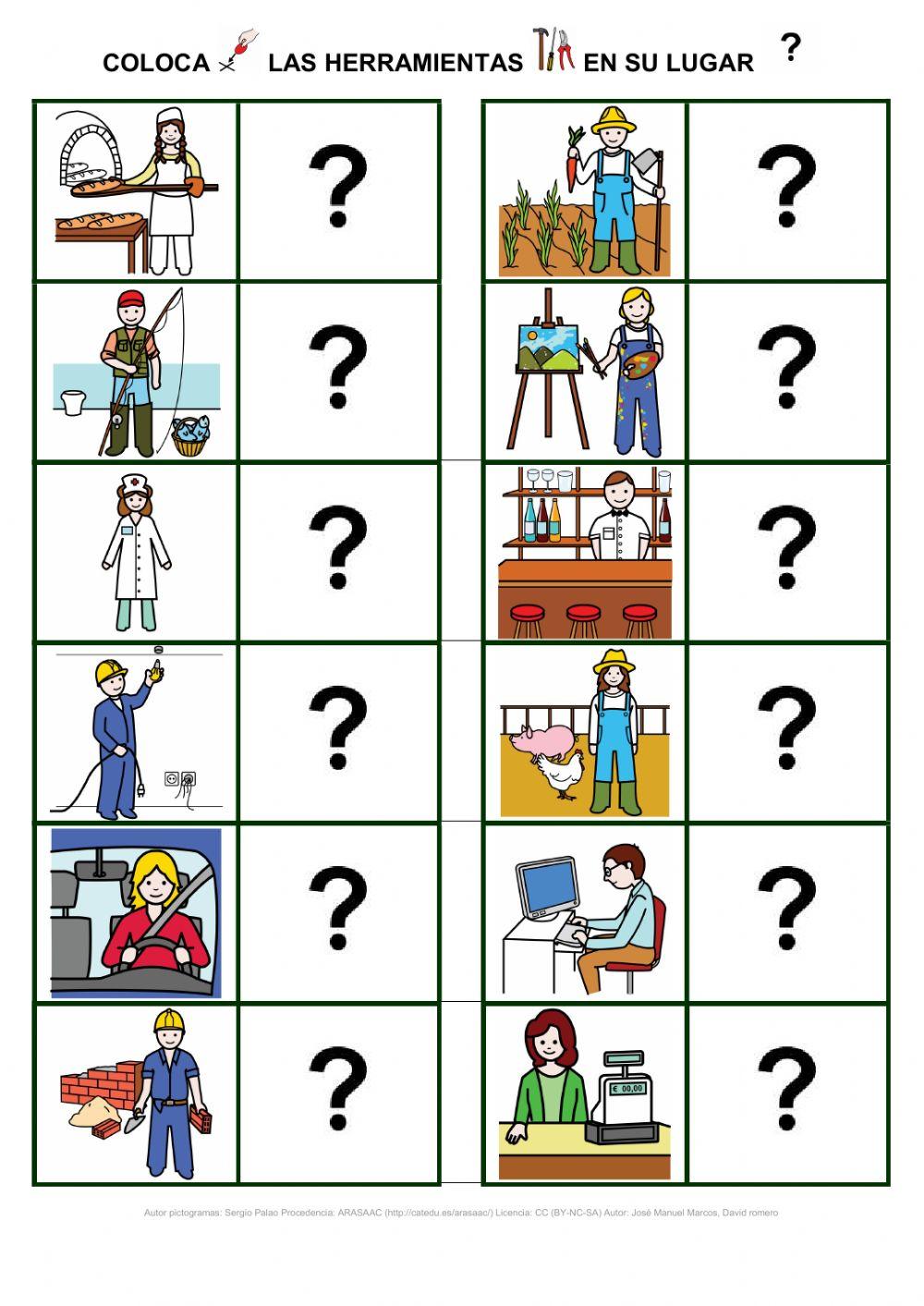 Oficios y herra… | Free Interactive Worksheets | 225019