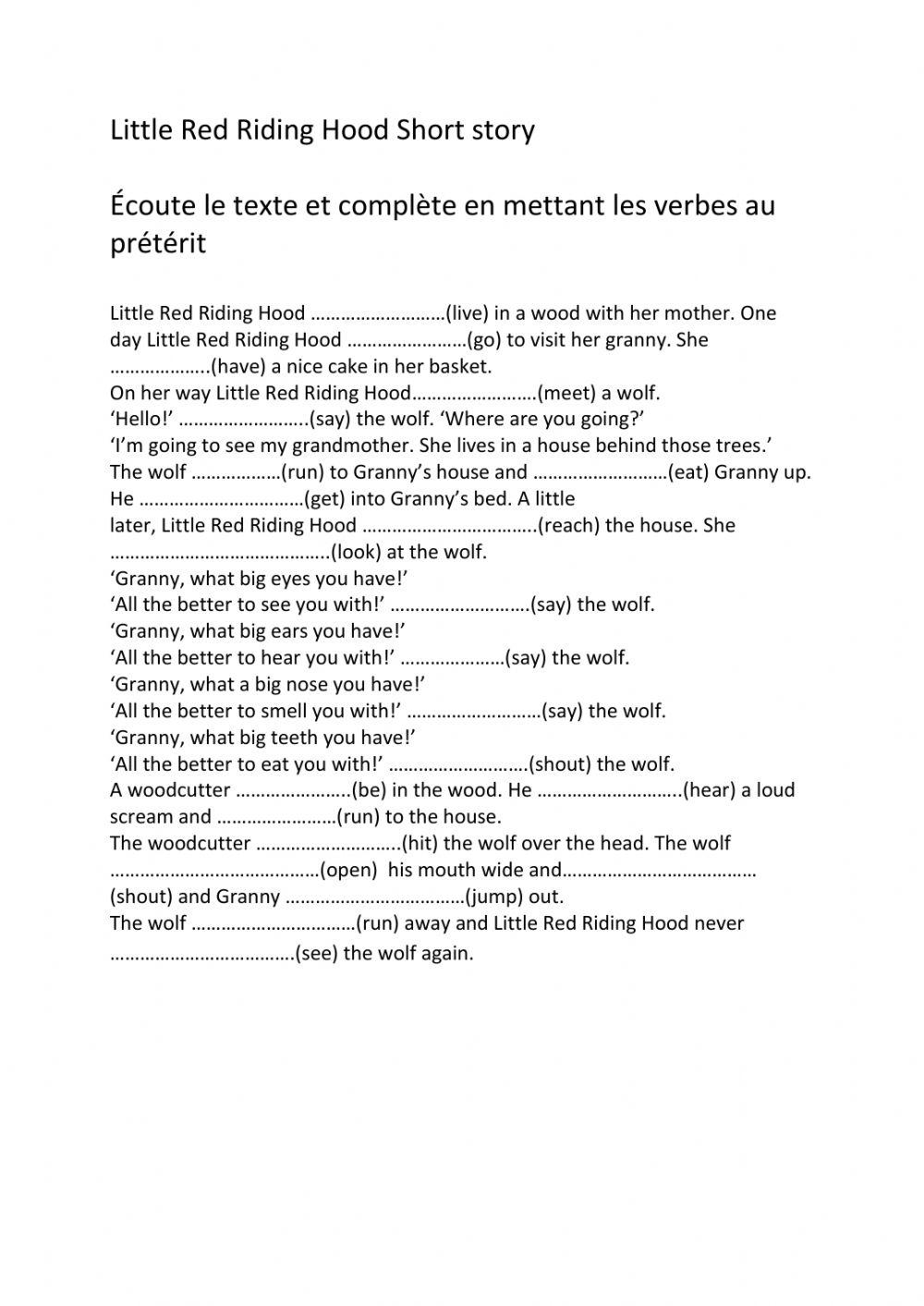 Lrrh co worksheet | Live Worksheets