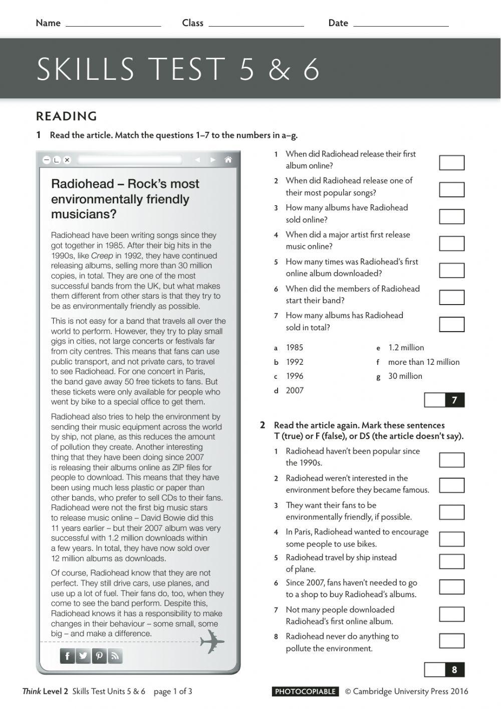 think2 skills t… | Free Interactive Worksheets | 5731961