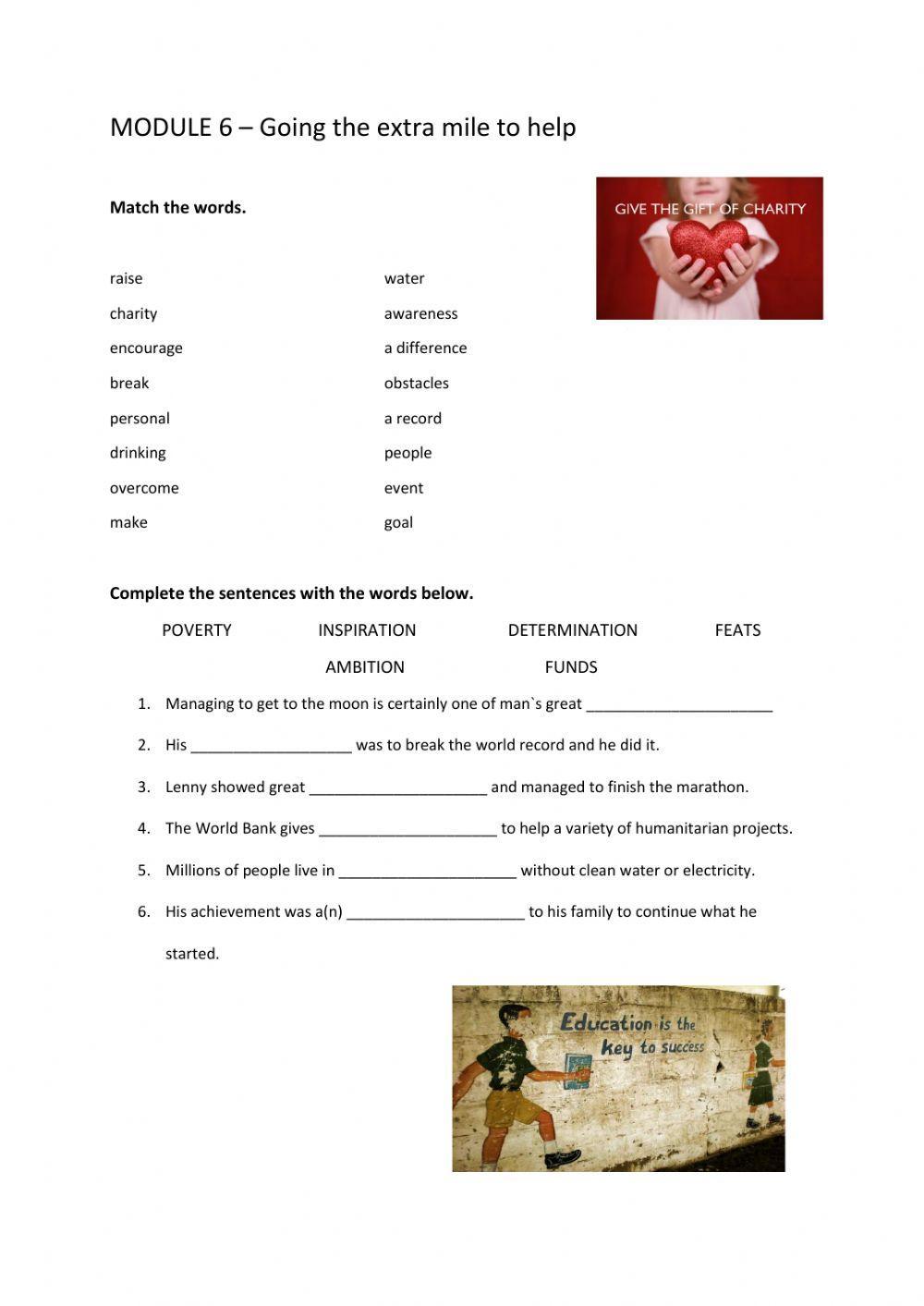 Spark 4, Helping hands worksheet | Live Worksheets