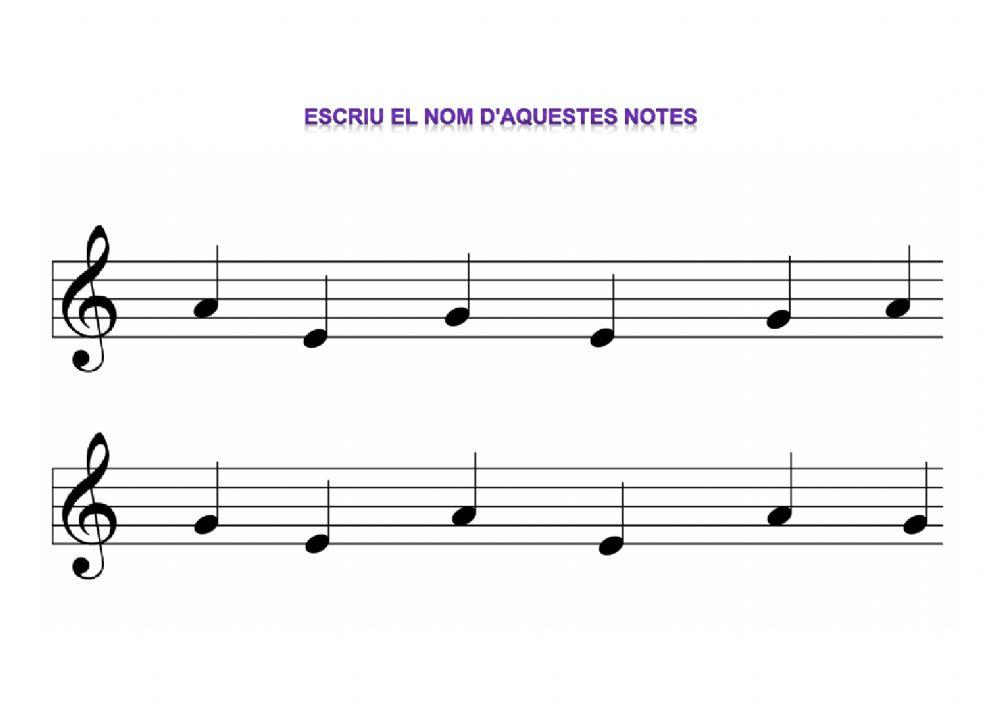 Les notes mi sol la worksheet | Live Worksheets