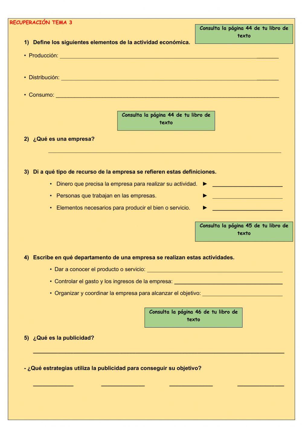 Economía | Free Interactive Worksheets | 227001