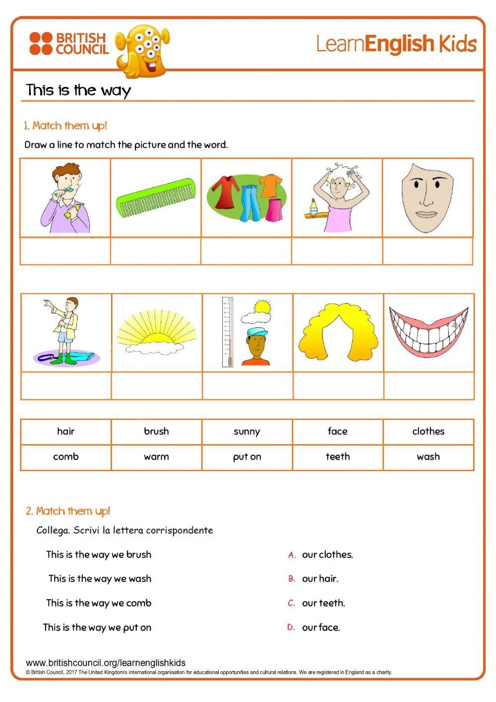 Vocabulary Song - This is the way online exercise for | Live Worksheets