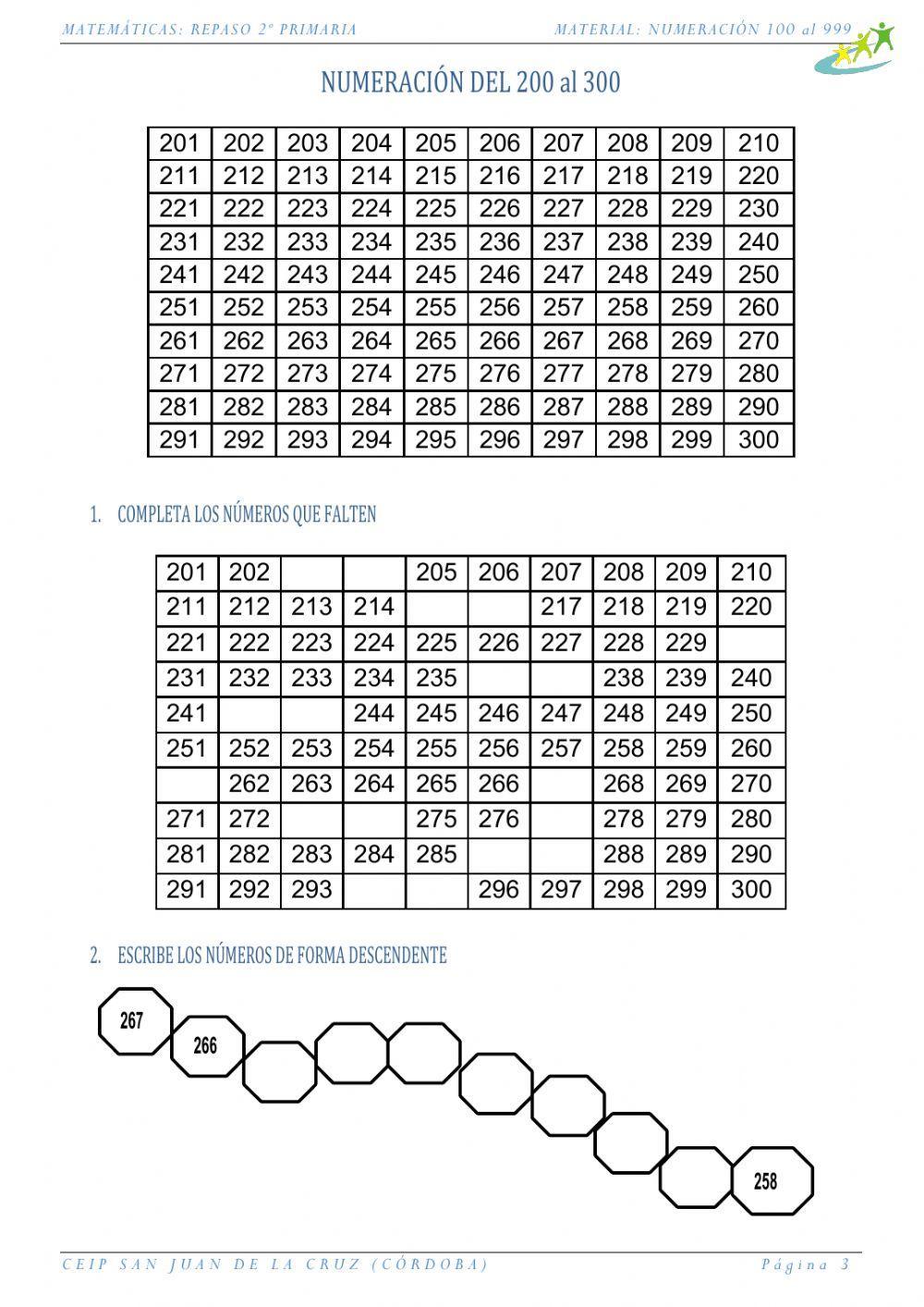 Numerais De 200 A 300 - BRAINCP Numerais De 200 A 300 - BRAINCP