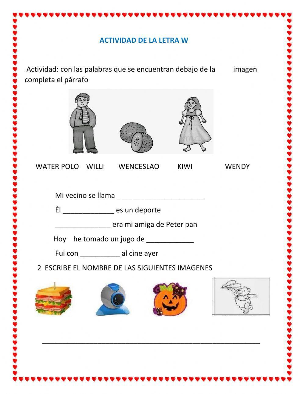 Letra w exercise | Live Worksheets