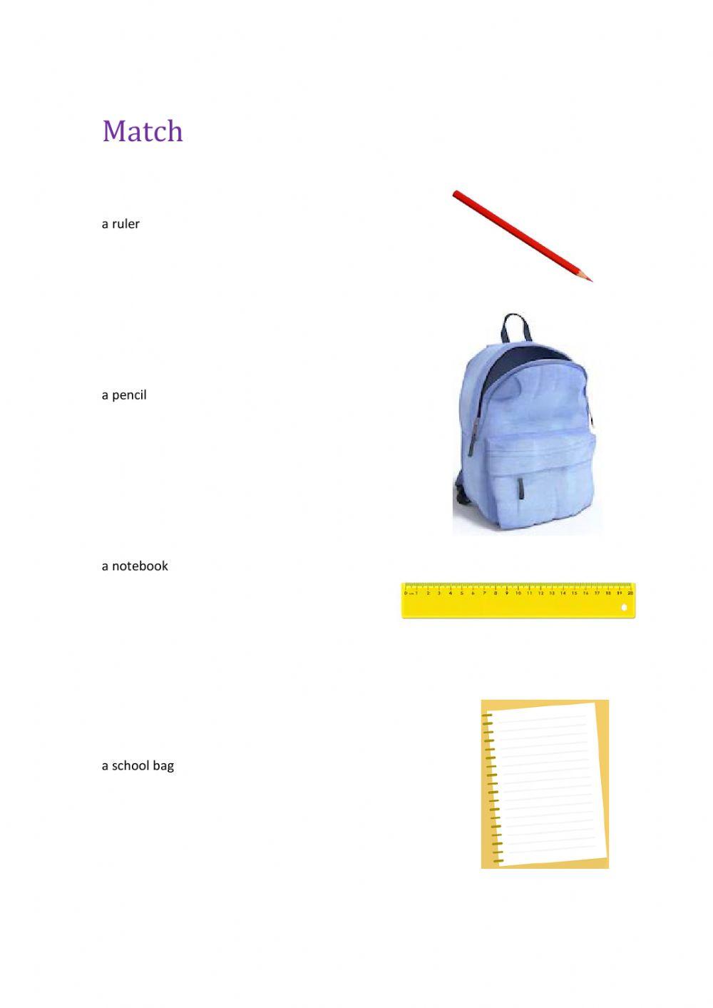 School Objects online exercise for Grade 2 | Live Worksheets