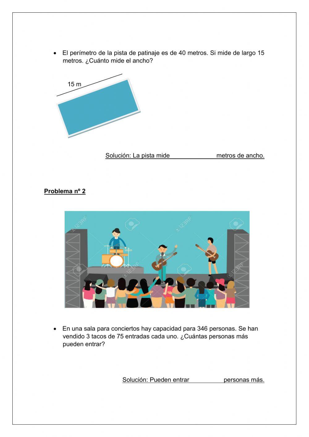 Ficha de problemas nº 2 evaluable worksheet | Live Worksheets