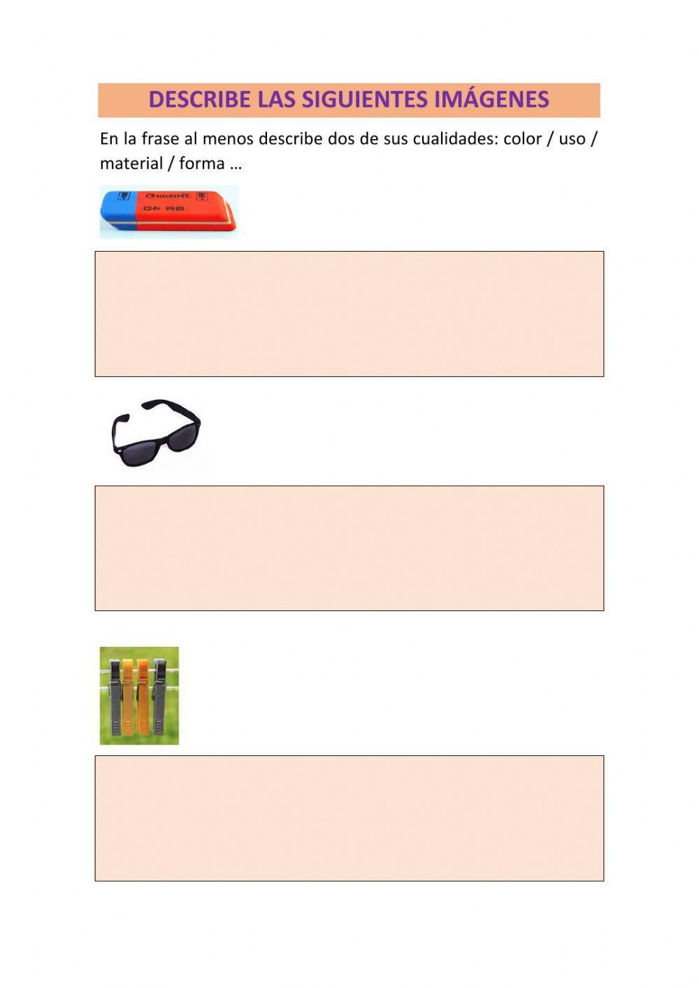 Describe imágenes worksheet | Live Worksheets