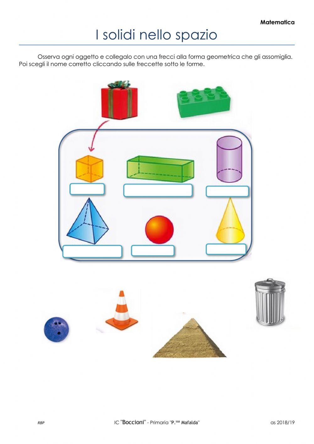 I solidi nello … | Free Interactive Worksheets | 228984