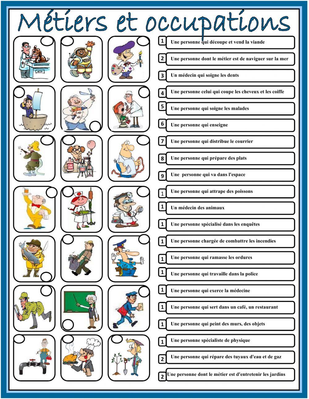 Les métiers | Galbură Ludmila | Live Worksheets