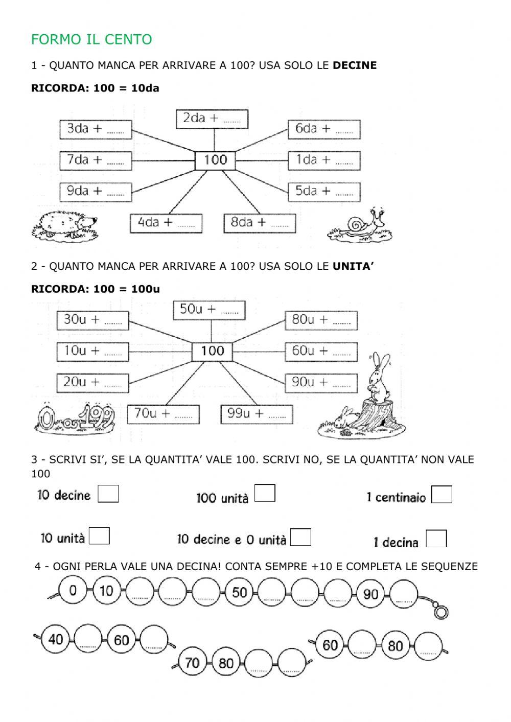 Formo il 100 worksheet | Live Worksheets