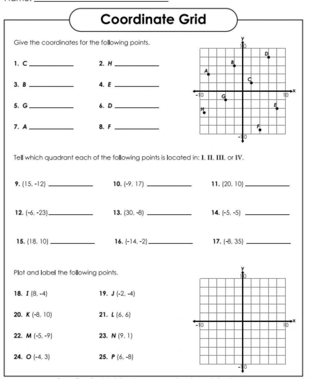 5738397 | Identify the ordered pair for each letter, the