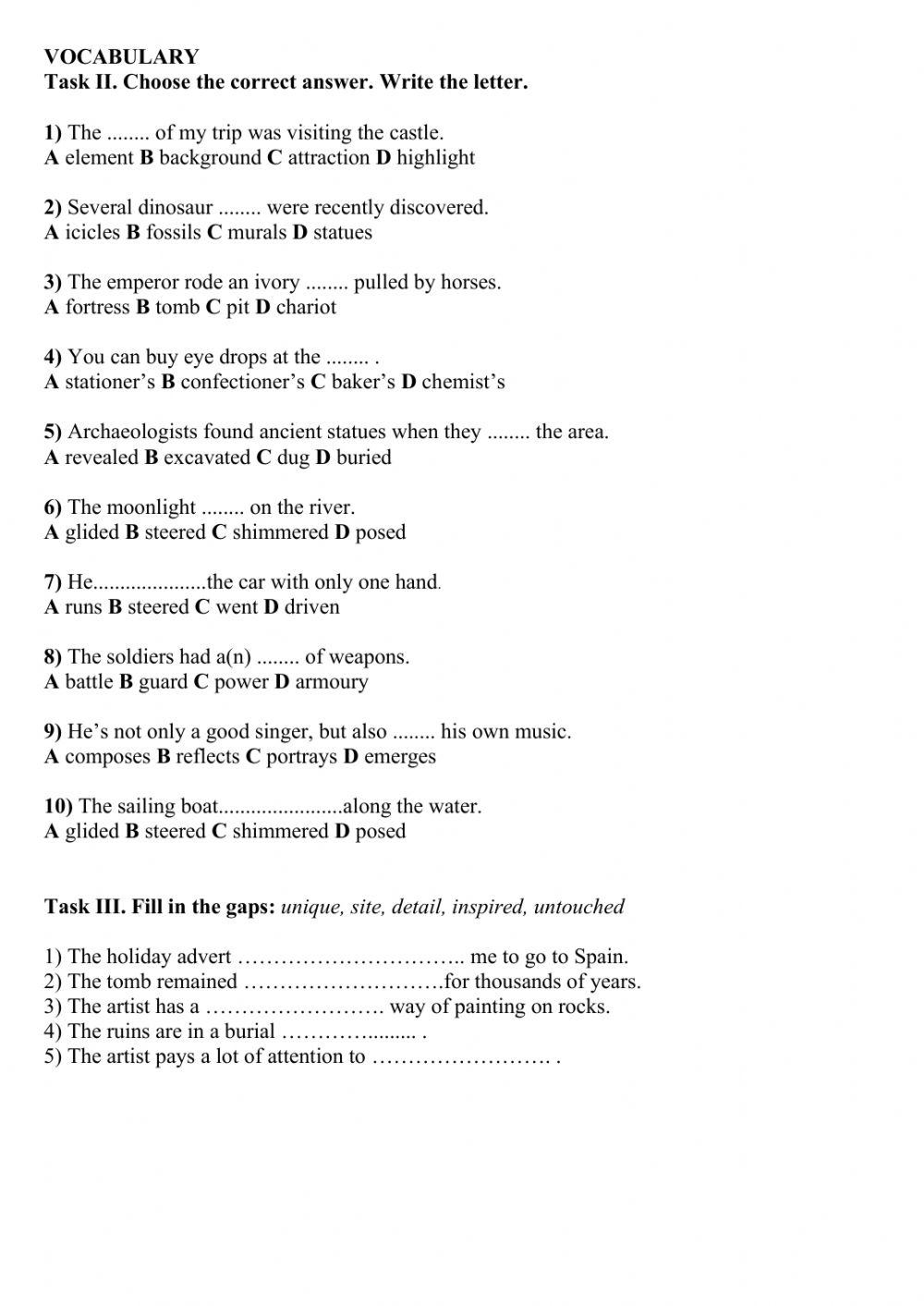 Starlight 6. Module 6. Short final test online exercise for | Live ...