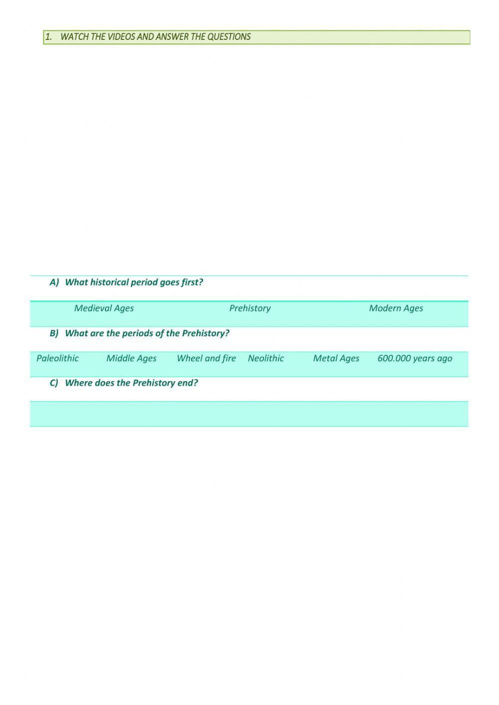 Timelines | Free Interactive Worksheets | 229689