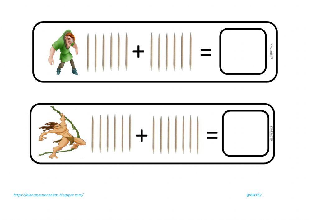 Suma con los pe… | Free Interactive Worksheets | 229825