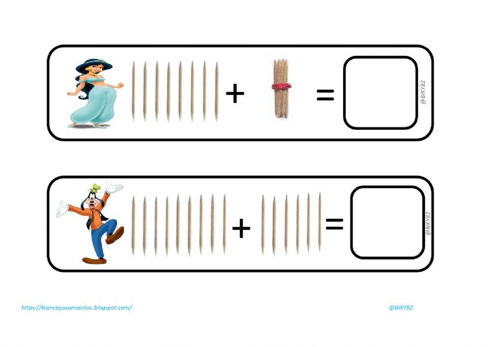 Suma con los pe… | Free Interactive Worksheets | 229825